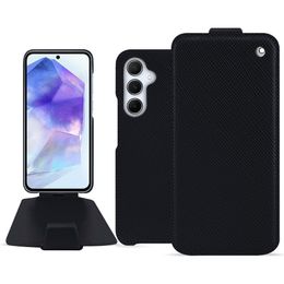 Noreve Lederschutzhülle vertikal (Samsung Galaxy A55), Smartphone Hülle, Schwarz