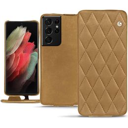 Noreve Lederschutzhülle vertikal (Samsung Galaxy S21 Ultra), Smartphone Hülle, Braun