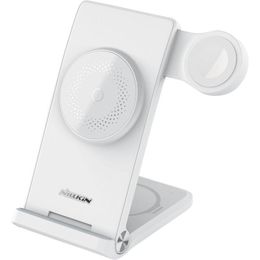 Nillkin PowerTrio 3in1 kabelloses Ladegerät MagSafe für Apple Watch Weiss (MFI), Wireless Charger, Weiss