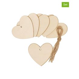 SUNNYSUE 6er-Set: Holzanhänger "Herz" - (H)6,6 x (B)6,3 cm - ab 3 Jahren - 16% | Kinder-kreativspielzeug