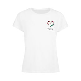 Merchcode T-Shirt 'Football - Italy' Damen Gr&ouml;&szlig;e L gr&uuml;n / rot / schwarz / offwhite