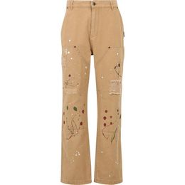 Karl Kani Hose Herren Gr&ouml;&szlig;e 33 camel / dunkelgr&uuml;n / kirschrot
