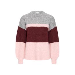 B.Young Pullover 'BYOMEA' Damen Gr&ouml;&szlig;e XS graumeliert / rosa / bordeaux
