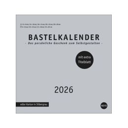 Heye Kalender Kalender - Premium-Bastelkalender silbergrau groß 2026 | Gr.: onesize