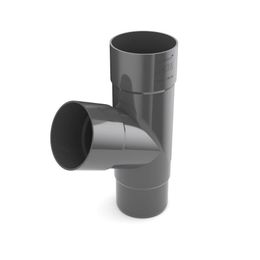 Regenrinne T-Stück Graphit, Fallrohr 63mm, Dachrinne Zubehör