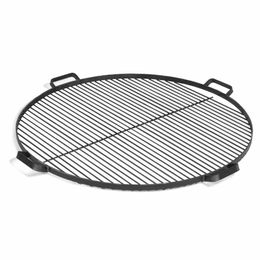 Grillrost 80 cm, Feuerstelle, runder Grillrost Stahl, mit Griffen