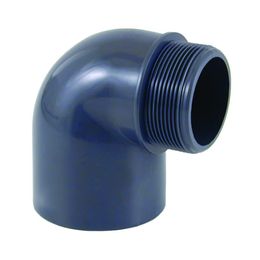 Cepex PVC Winkel 50mm, 90 Grad, Muffe x AG, PN10