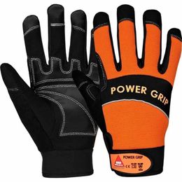 Montagehandschuhe, Power Grip, Gr. 8, Neopren, Synthetikleder, mit Klettverschluss