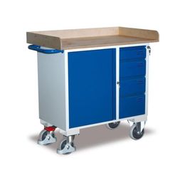 Cordes Werkstattwagen, mit Schubladen, 4 Schubladen, 1 Schrank, 400 kg Traglast