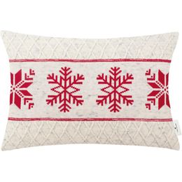 Tom Tailor HOME Dekokissen »Scandi Snowflake« Kissenhülle ohne Füllung, 1 Stück natur/champagner/beige + gemustert Bezug: 100% Baumwolle B/L: 40 cm...