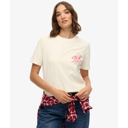 Superdry Damen L&auml;ssiges Tokyo Narrative T-shirt White - Gr&ouml;&szlig;e: 44 210242150235771D025