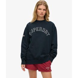 Superdry Damen Baumwolle L&auml;ssiges Athletic Essentials Sweatshirt mit Rundhalsausschnitt, Marineblau - Gr&ouml;&szlig;e: 38 210262350076898T017