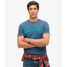 Superdry Herren Klassisches Core Logo Shadow T-shirt Blau - Gr&ouml;&szlig;e: XL 104040550321492N004