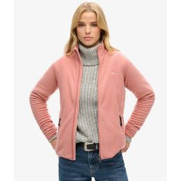 Superdry Damen Polar Fleecejacke mit Durchgehendem Rei&szlig;verschluss Pink - Gr&ouml;&szlig;e: 40 2102623500705MIP019
