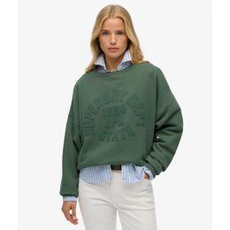 Superdry Damen Athletic Essentials Rundhals-sweatshirt mit Abgestimmten Applikationen Green - Gr&ouml;&szlig;e: 42 2102623500717F2L020