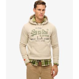 Superdry Herren L&auml;ssiges Vintage Logo Heritage Hoodie Beige - Gr&ouml;&szlig;e: XL 10406065018622BH004