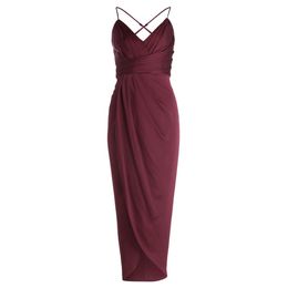Vera Mont Abendkleid mit Raffung Damen Gr&ouml;&szlig;e 42 dunkelrot
