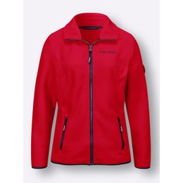 WITT Damen Fleecejacke mit Stickerei, rot, Gr&ouml;&szlig;e 42