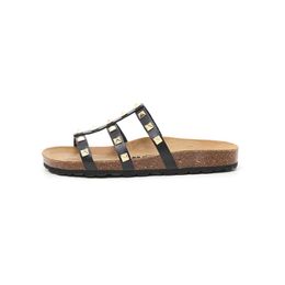 billowy Leder-Pantoletten in Schwarz - 45% | Gr&ouml;&szlig;e 39 | Damen-pantoletten