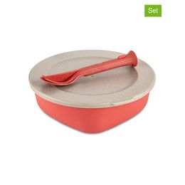Koziol 2tlg. Lunch-Set in Beige/ Rot - 1,3 l - 31% | Aufbewahren-servieren