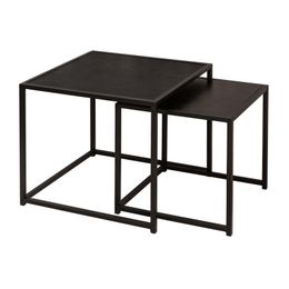 Riess Ambiente riess-ambiente 2er Set Beistelltisch SLIM LINE - 50cm anthrazit schwarz Marmor-Design Metallgestell Couchtisch