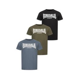 Lonsdale Herren T-Shirt normale Passform Dreierpack HINSTOCK
