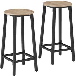 TecTake&reg; Set Barhocker, Industrial Style, mit h&ouml;henverstellbaren Kunststofff&uuml;&szlig;en, Sitzh&ouml;he 66 cm