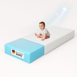 Arensberger Kindermatratze Babymatratze NORA 70x140cm Bezug waschbar & abnehmbar punktelastischer Gelschaum Jugendmatratze, allergikerfreundlich premium Bezug