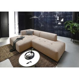 3-Sitzer "Leonardo", beige (creme), B:269cm H:70cm T:153cm, ATLANTIC HOME COLLECTION, Sofas, Ottomane mit XXL-Liegefl&auml;che