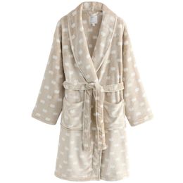 next Bademantel Damen Größe S beige / weiß