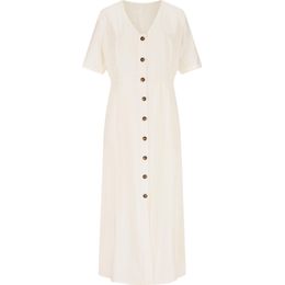 WITT Damen Sommerkleid Kn&ouml;pfe in Horn-Optik, champagner, Gr&ouml;&szlig;e 44