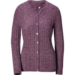 WITT Damen Strickjacke mit Ton-in-Ton-Kn&ouml;pfen, violett-meliert, Gr&ouml;&szlig;e 50