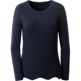 WITT Damen Langarm-Pullover mit Wellensaum, marine, Gr&ouml;&szlig;e 36