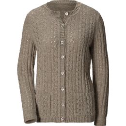 WITT Damen Strickjacke mit Ton-in-Ton-Kn&ouml;pfen, beige-meliert, Gr&ouml;&szlig;e 40