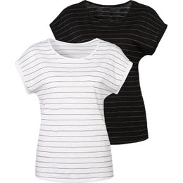 Vivance Damen Rundhalsshirt, Bunt, Gr. 36/38, T-Shirts, Material: Baumwolle