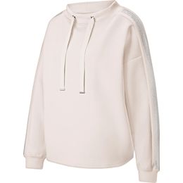 Heine Witt Damen Sweatshirt mit Galonstreifen aus Ziersteinchen, champagner, Gr&ouml;&szlig;e 36