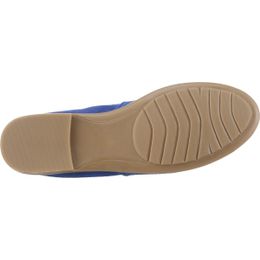 Heine Damen Slipper, Blau, Gr. 40, Mokassins & Slippers, Material: Rindsleder