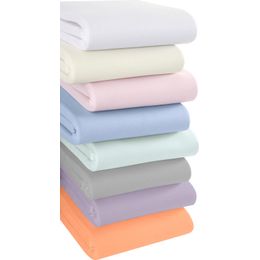 Hagemann kochfestes Spannbetttuch, Blau, Gr. 90x190 - 100x200 cm, Spannbettlaken, 100% Baumwolle