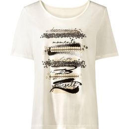 Heine Damen Kurzarmshirt, Natur, Gr. 40, T-Shirts, Material: Baumwolle