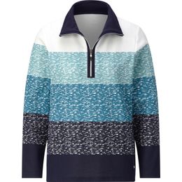 WITT Damen Sweatshirt mit Ringel-Druck, topas-marine, Gr&ouml;&szlig;e 40