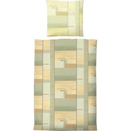 Biberna Bettw&auml;sche, lindgr&uuml;n, Gr&ouml;&szlig;e 80x80/155x200 cm