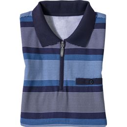 WITT Herren Poloshirt, marine-jeansblau-gestreift, Gr&ouml;&szlig;e 52/54