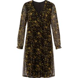 Heine A-Linien-Kleid, Schwarz, Gr. 56, Damen, Kleider, Material: Polyester