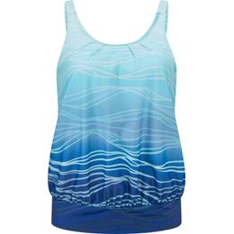 feel good Damen Tankini-Oberteil mit Farbverlauf, aqua-mittelblau-bedruckt, Gr&ouml;&szlig;e 50B