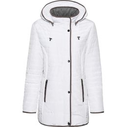 WITT Damen Steppjacke mit streckender L&auml;ngs-Steppung seitlich, wei&szlig;-grau, Gr&ouml;&szlig;e 54