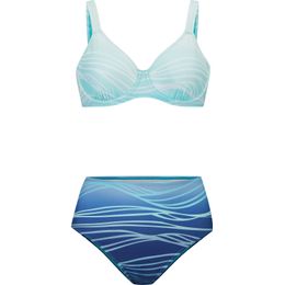 feel good Damen Bikini mit Farbverlauf, aqua-mittelblau-bedruckt, Gr&ouml;&szlig;e 44C