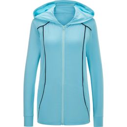 Catamaran Sports Damen Sportjacke mit Kontrastpaspeln, aquamarin-schwarz, Gr&ouml;&szlig;e 52/54