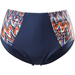 feel good Damen Bikini-Slip mit Stretch-Anteil, marine-bunt-bedruckt, Gr&ouml;&szlig;e 46