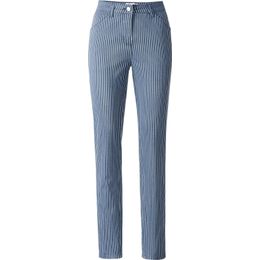 WITT Damen Jeans in Twill-Qualit&auml;t, jeansblau-wei&szlig;-gestreift, Gr&ouml;&szlig;e 50