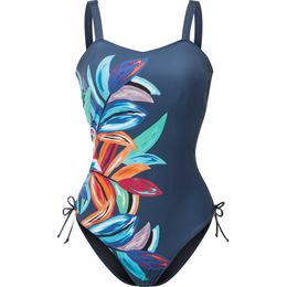 feel good Damen Badeanzug mit figurformendem Einsatz, dunkelblau-aqua, Gr&ouml;&szlig;e 52E